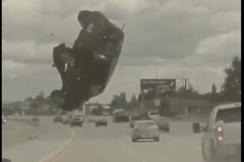 Video: Tesla Camera Catches Clip of Car Flipping in Air